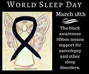 World Sleep Day Black Awareness Ribbon - Awareness Gallery Art