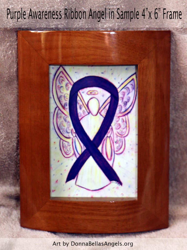 Purple Awareness Ribbon Guardian Angel Art Postcards on Etsy ...