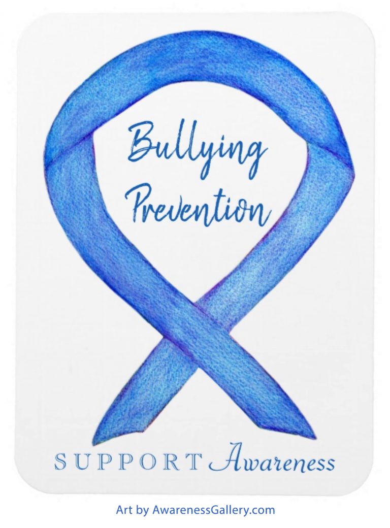 Bullying Prevention Blue Awareness Ribbons Custom Merchandise ...