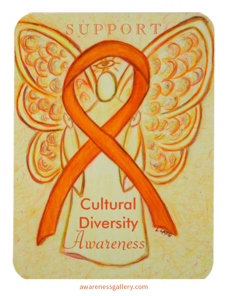 Cultural Diversity Awareness Orange Ribbon Custom Gifts and Merchandise ...