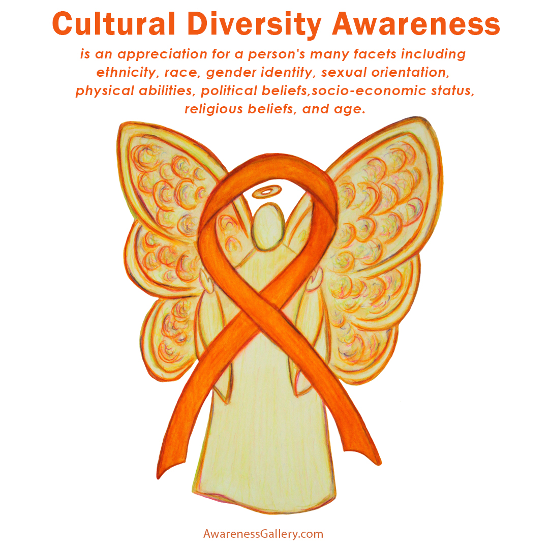 Cultural Diversity Awareness Orange Ribbon Custom Gifts and Merchandise ...