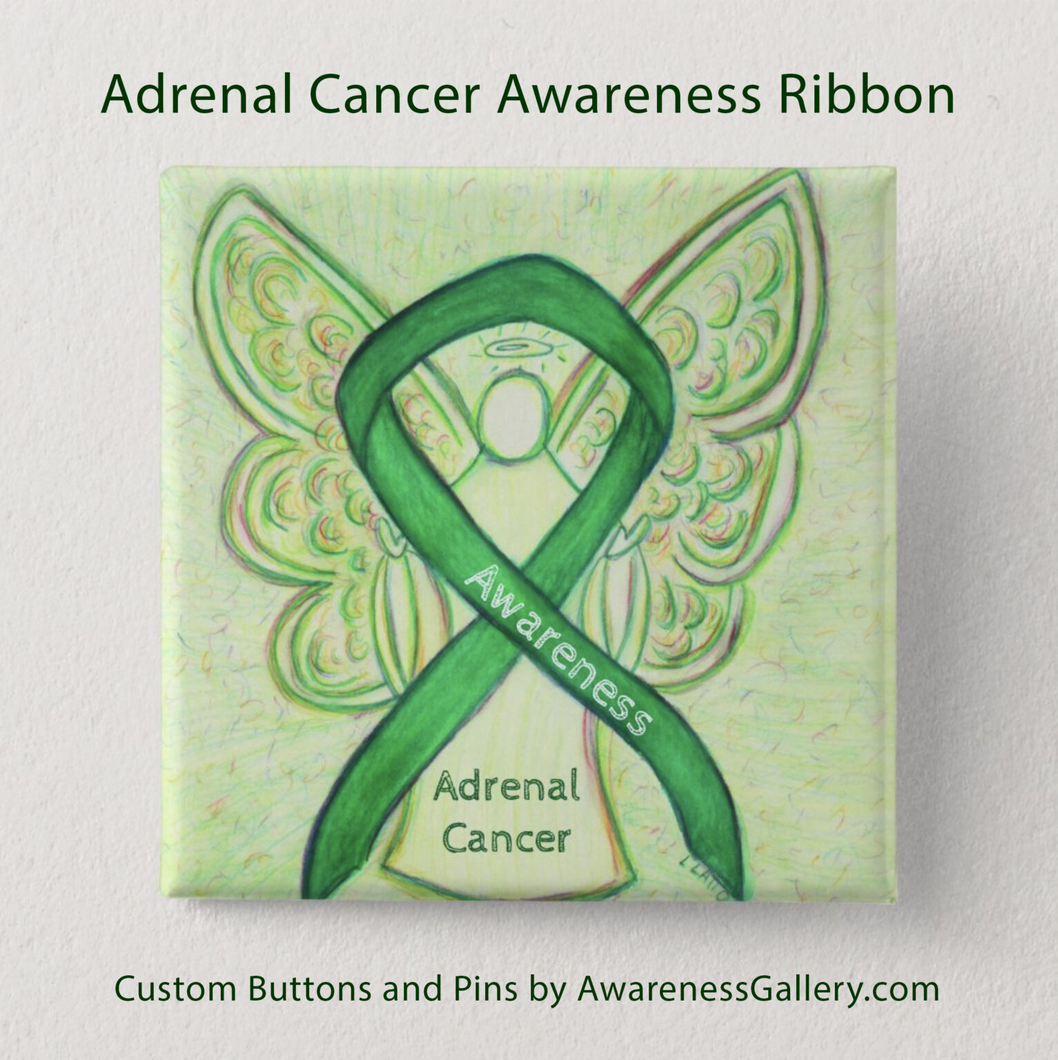 Adrenal Cancer Awareness Ribbon Custom Buttons and Pins - Awareness ...