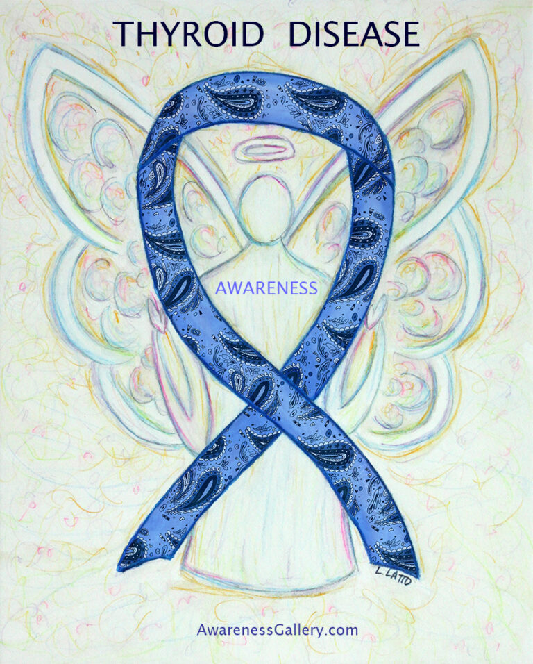 Thyroid Disease Awareness Ribbon Custom Gifts and Merchandise ...