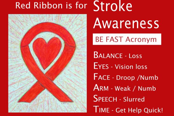 stroke awareness ribbons Archives - Awareness Gallery Art