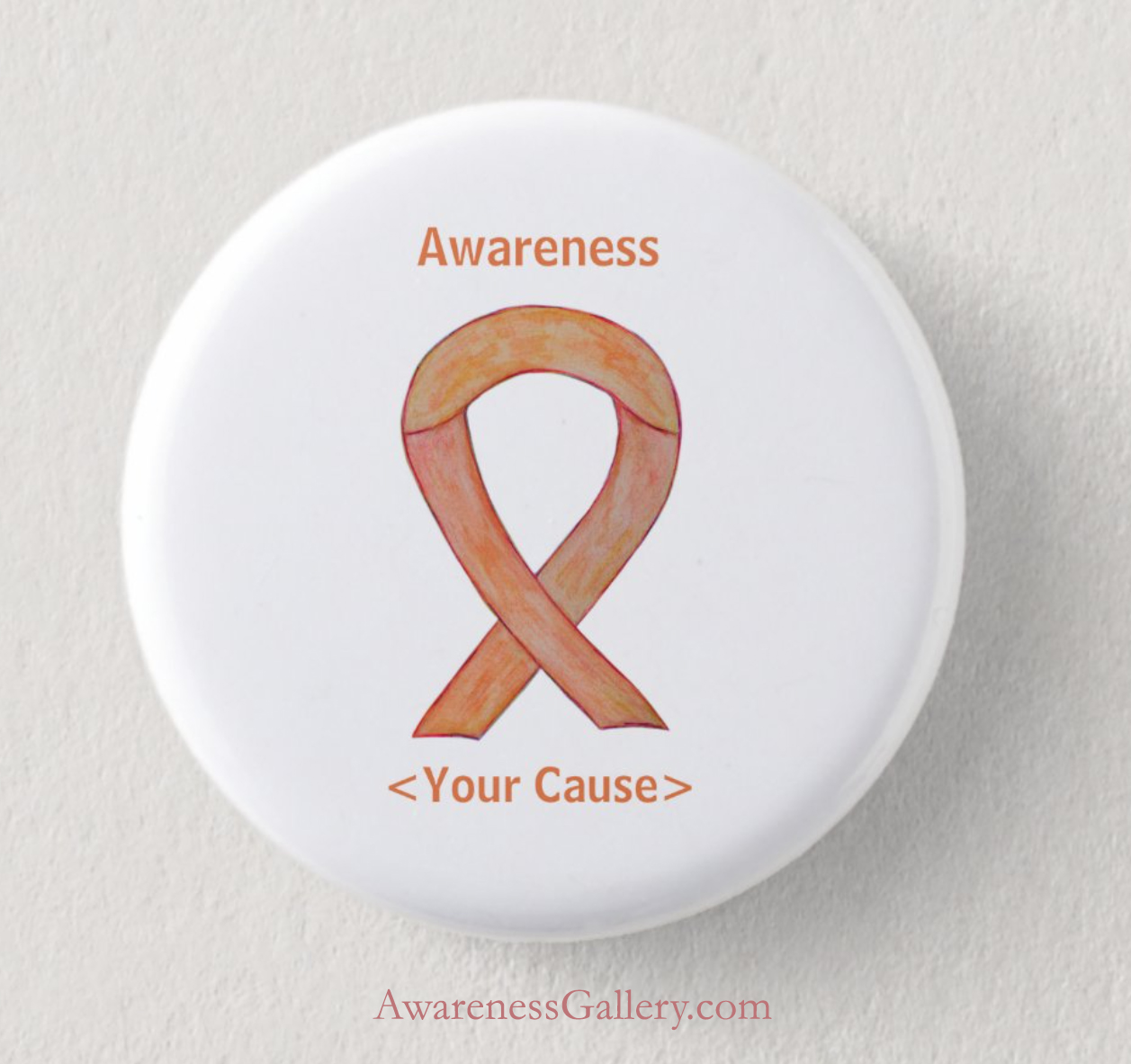 Peach Uterine Cancer Awareness Ribbon Custom Gifts and Merchandise ...